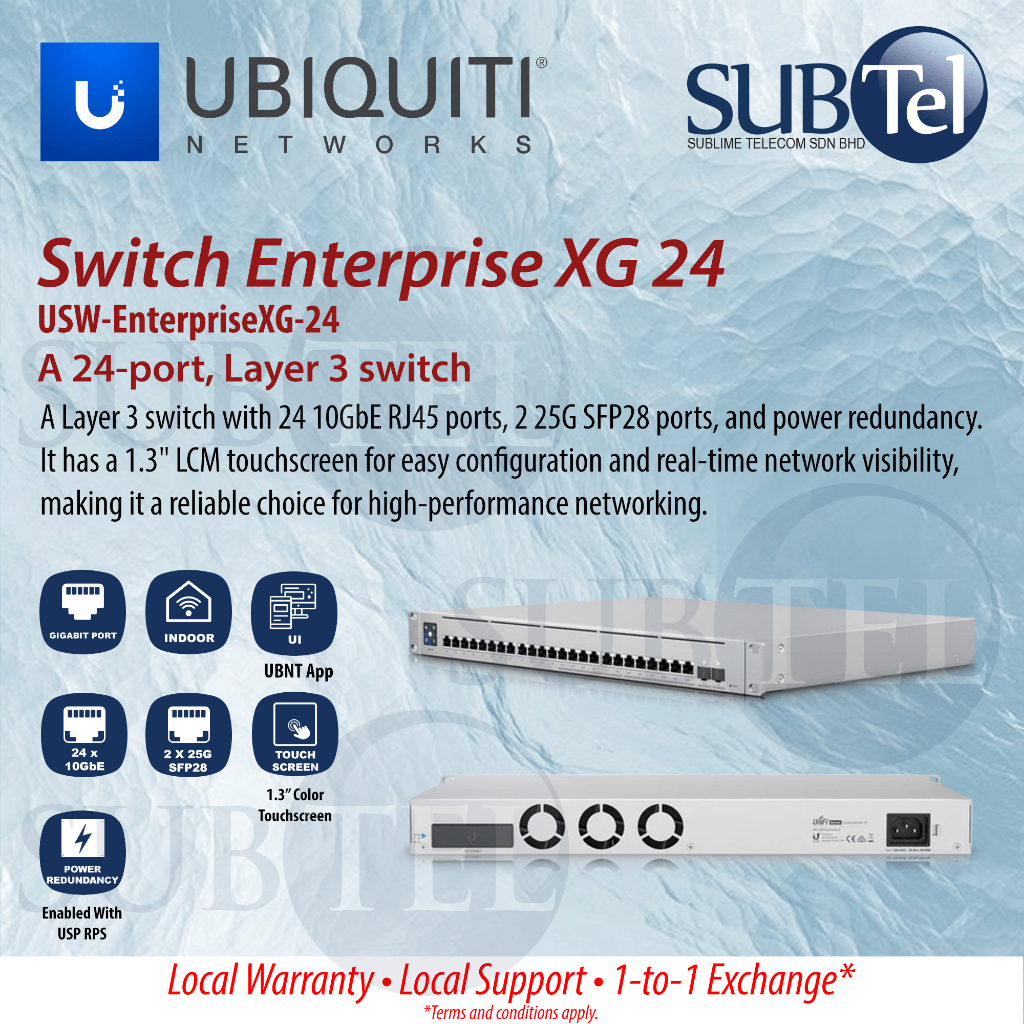 Ubiquiti Switch Enterprise XG 24 USW-EnterpriseXG-24 Layer 3 24 ports ...