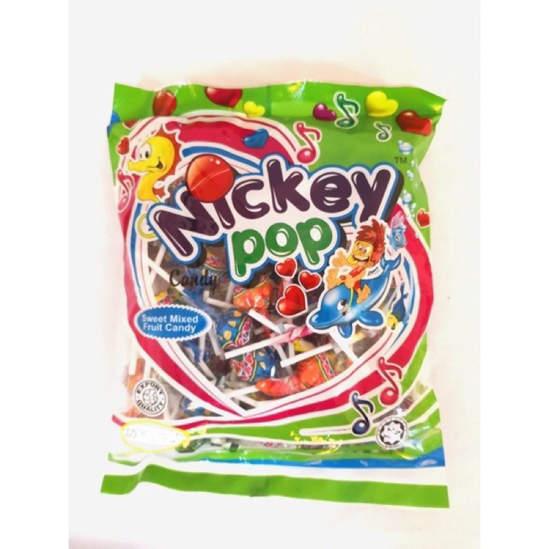 Nickey Pop Sweet Sour Mix fruit Lollipop Candy Sarsi Durian Strawberry Gula Batang Lolly Pop 零食 ...