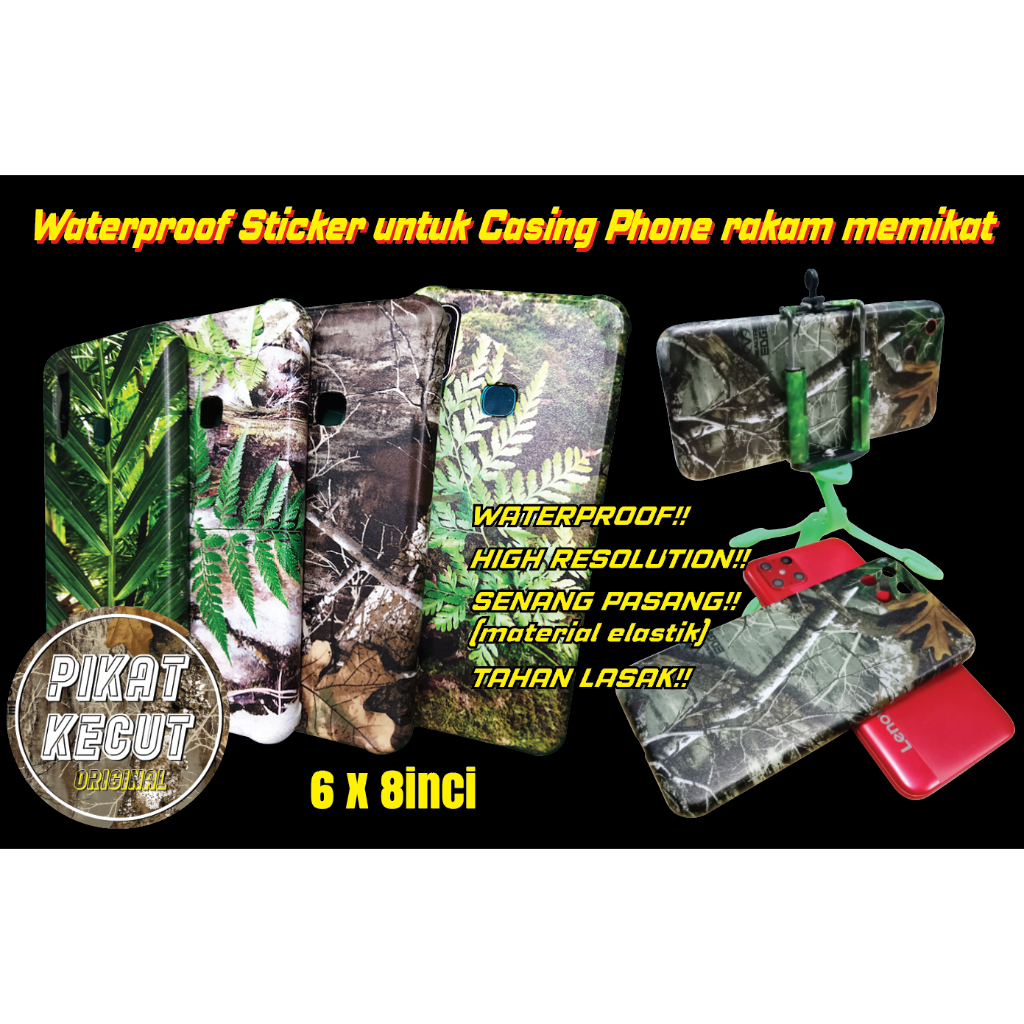 Camo Design Waterproof Sticker untuk Casing Phone rakam memikat_High ...