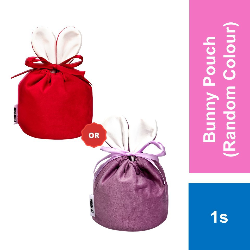 [Listerine] Bunny Pouch - Velvet Candy Storage Bag Bunny Ear Packaging ...