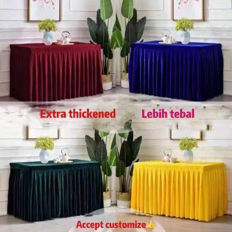 (Outstanding Quality)Full Cover-Alas meja Banquet/Skirting Meja Banquet ...