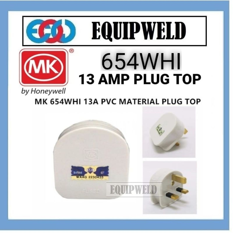 MK 654WHI 13A PVC MATERIAL PLUG TOP SIRIM WHITE (UK 3 PIN) 654 13 AMP ...