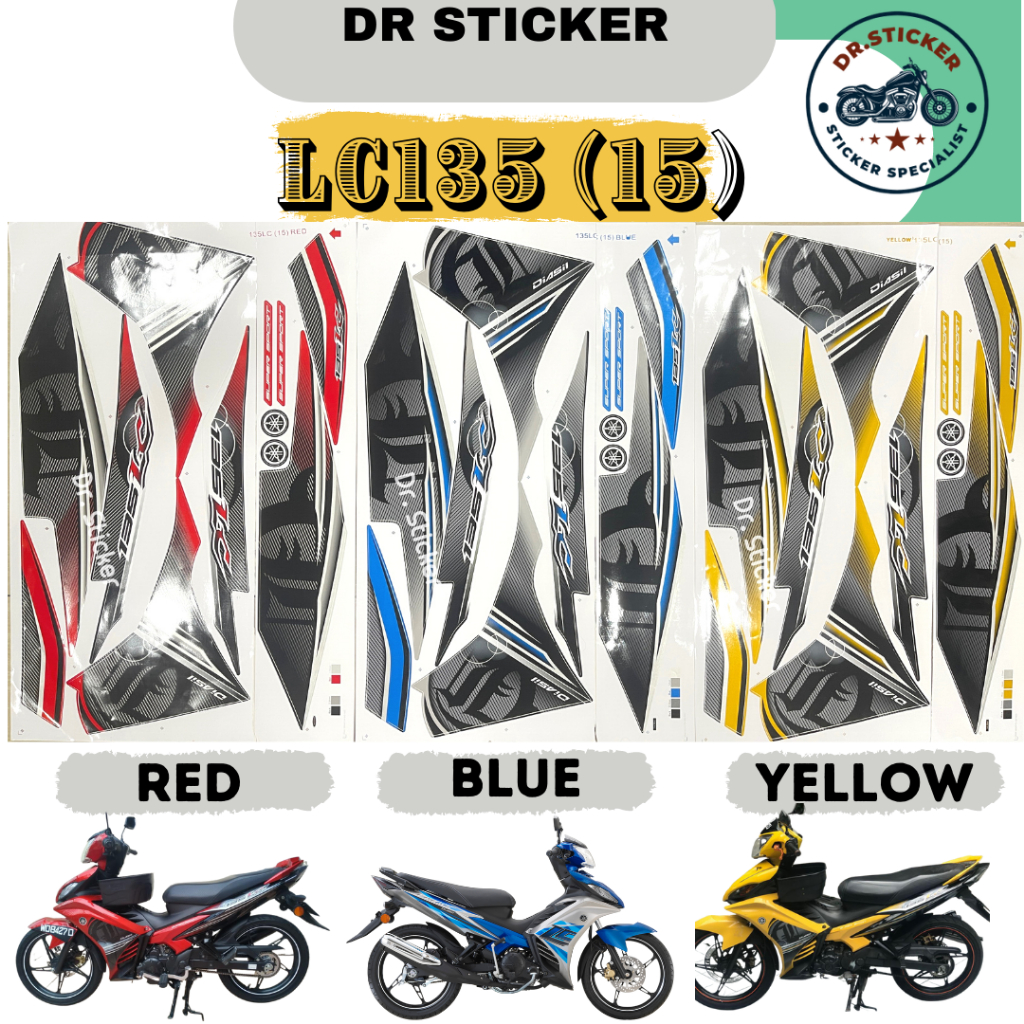 YAMAHA LC135 V3 V4 V5 4S Stripe Stiker Sticker LC 135 SABIT DIASI ...