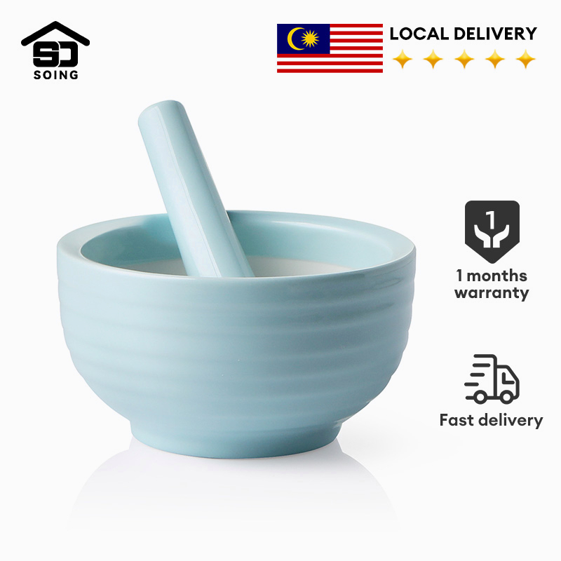Soing Seramik 300Ml Mortar dan Set Pestle Penghancur Pil Herba Spice ...