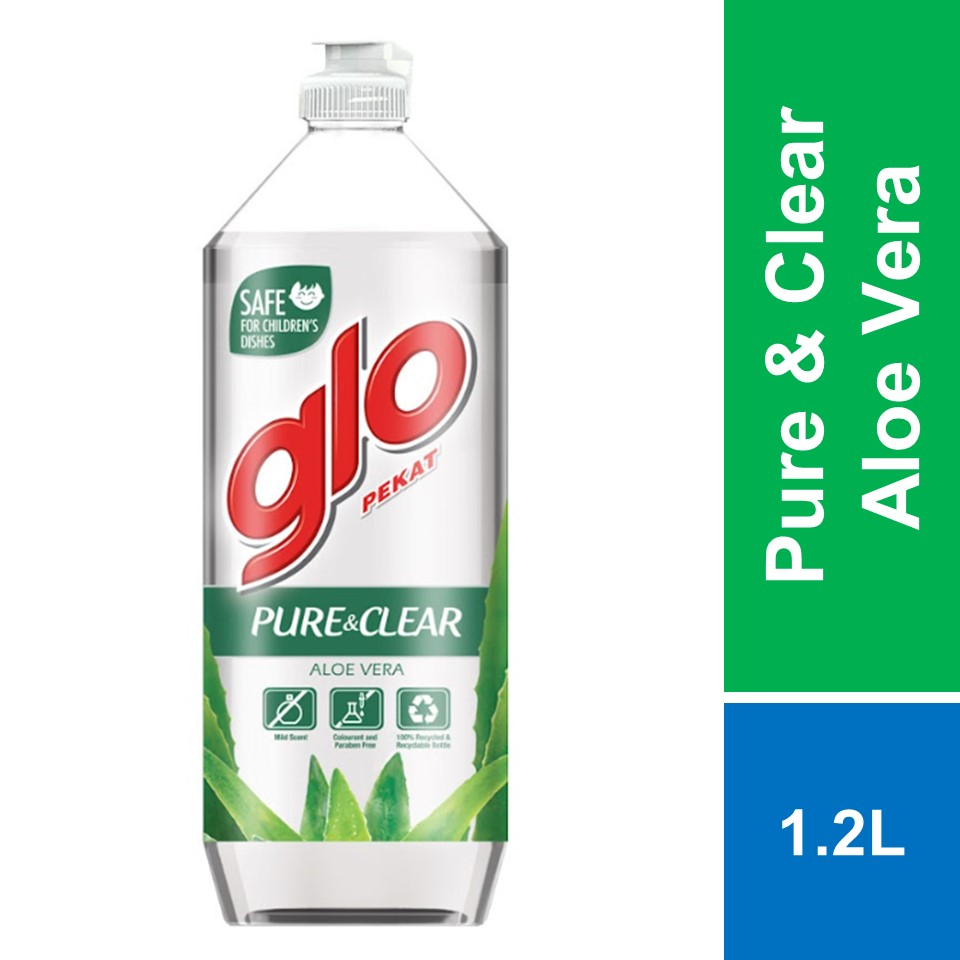 Glo Pure & Clear Aloe Vera Dishwash Liquid 1.2L | Shopee Malaysia