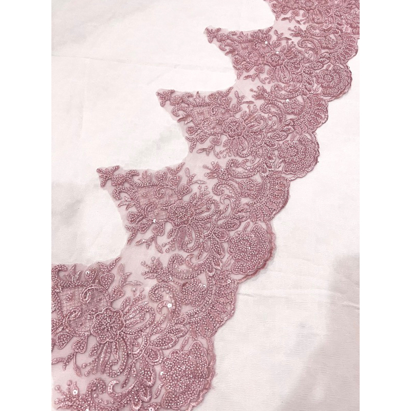 Premium Border Lace Manik Tinggi 29cm Renda Labuci Manik Lace Baju ...