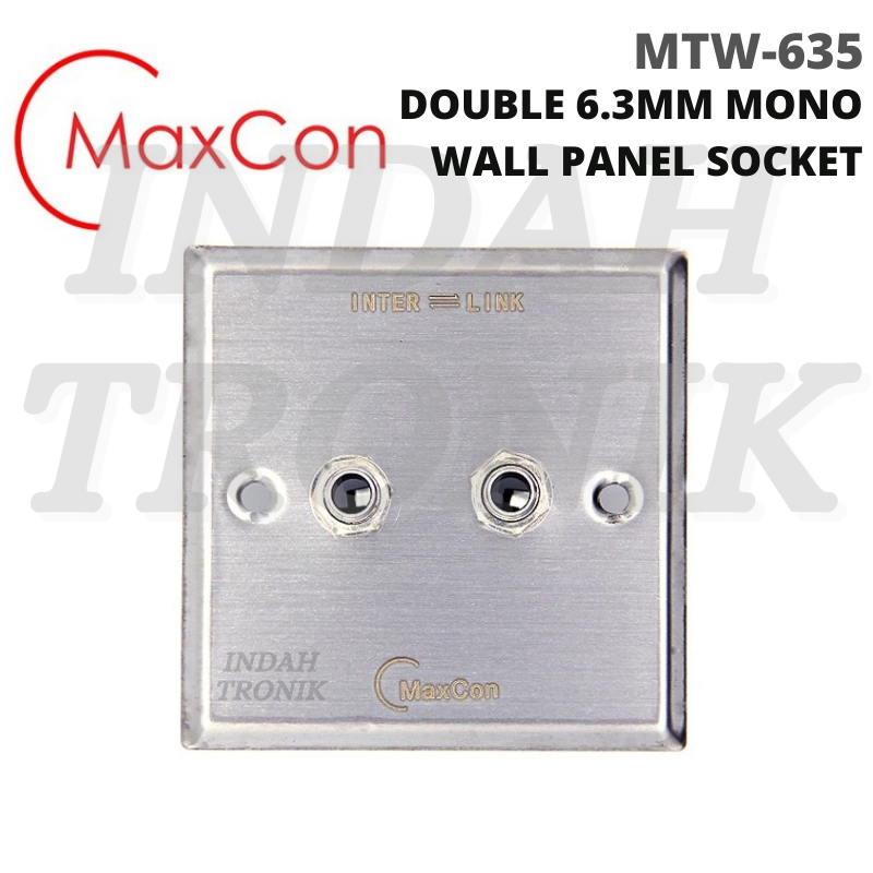 MAXCON Dual 1/4" Mono Female Microphone Socket 3" x 3" Double Mic Port ...