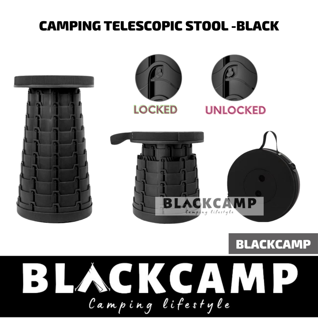 Camping Foldable Stool Collapsible Telescopic Chair Retractable Seat ...