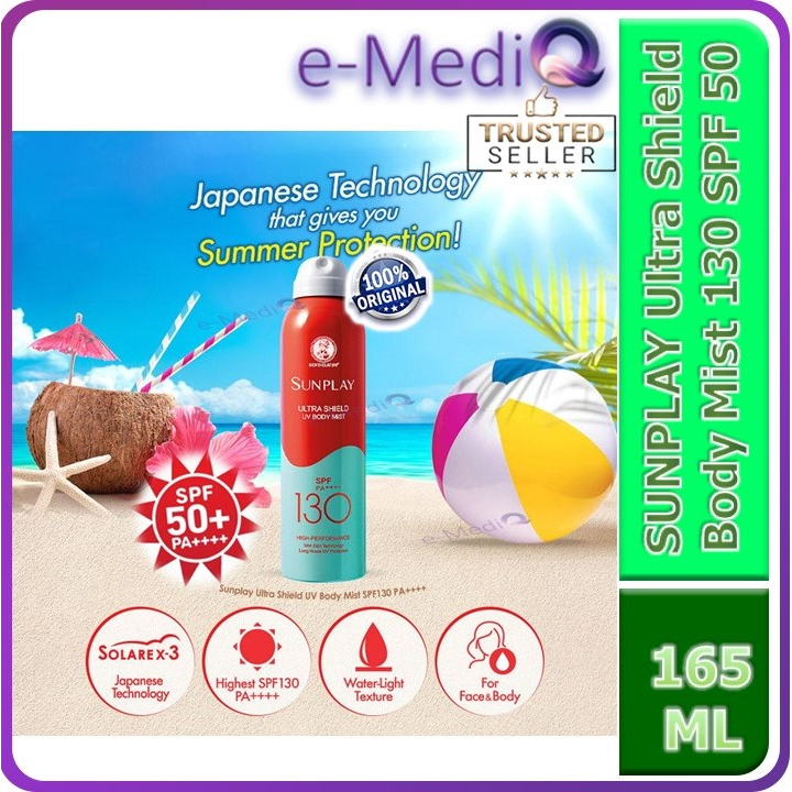 SUNPLAY Ultra Shield UV Body Mist SPF50+ High Performance 165ml (Exp ...