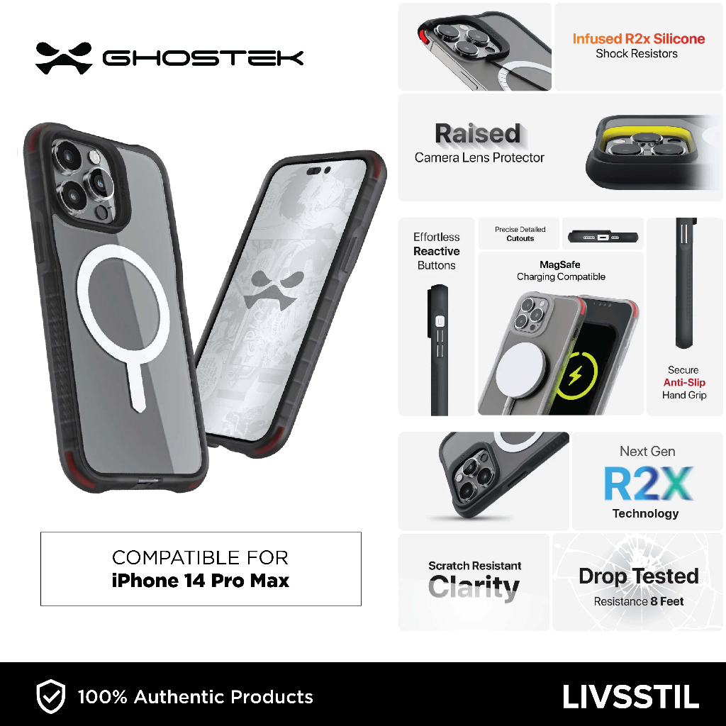 Ghostek COVERT Clear Case with MagSafe for iPhone 14 Pro Max | Shopee ...