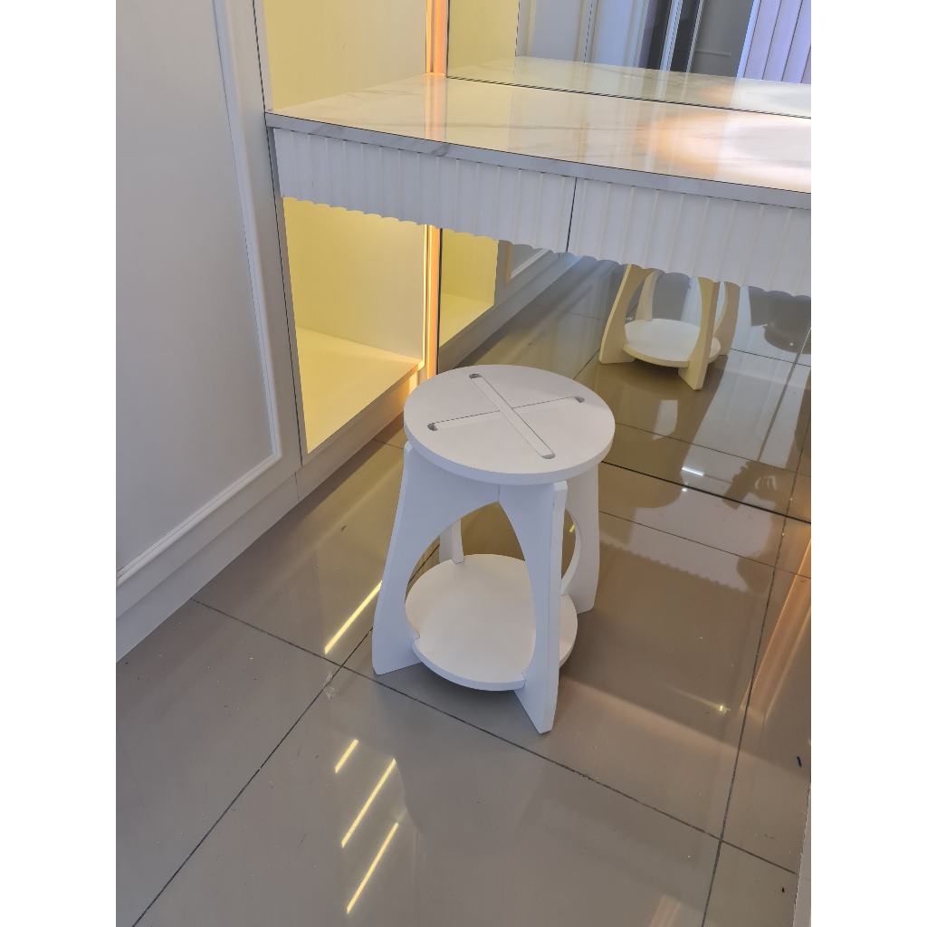 Wooden Stool / MDF Board Stool / White Stool /Round Stool / DIY Stool ...