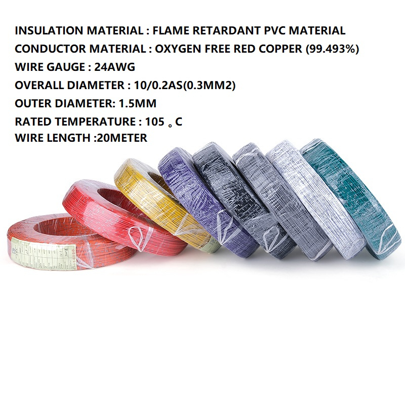 20Meter 0.3mm2 10Line Anti Flame Corrosive 24AWG Original Low Voltage ...