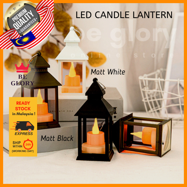 LED Candlestick Lantern Nordic Night Light Lampu Raya Retro Lamp Light ...
