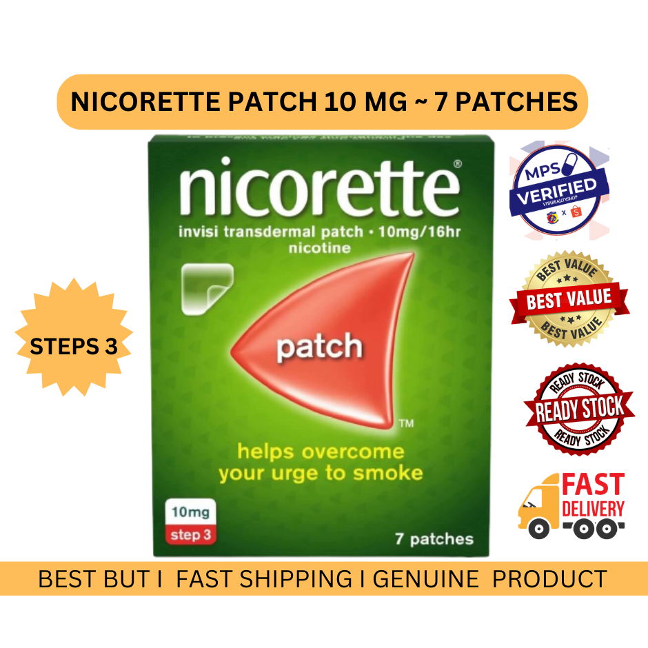 CLEARANCE SALES!! NICORETTE PATCH 10 MG ~ STEP 3 ( 7 PATCH ) EXP : 2/ ...