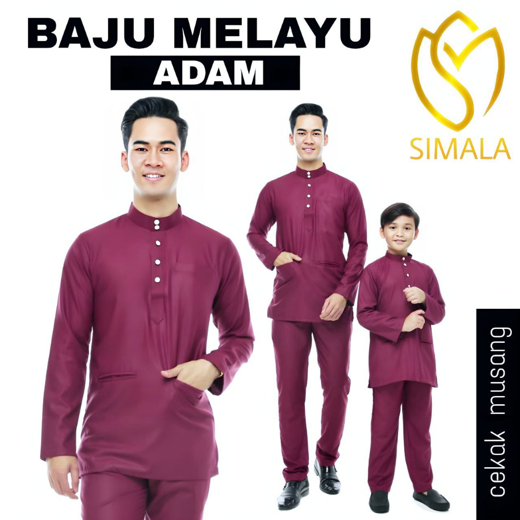 Raya 2024💕Baju Melayu Adam(Dewasa) Leher Cekak Musang Sepasang -14 ...