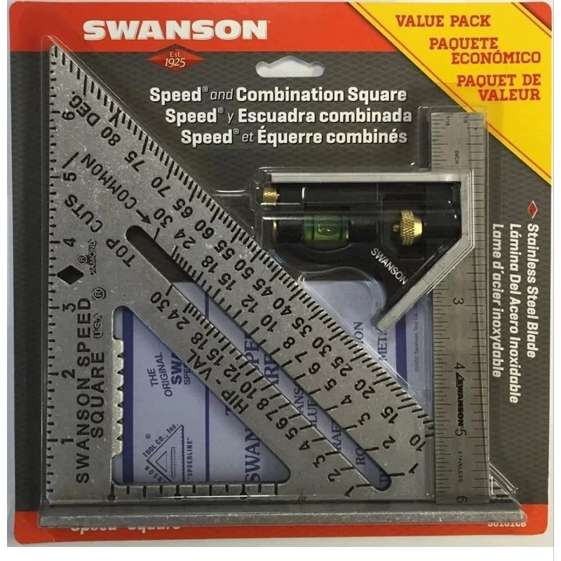 Swanson Speed Square 7" Layout Tool with Blue Book and Combination ...