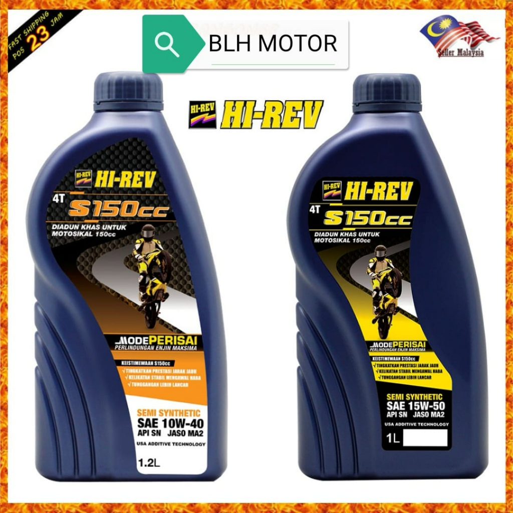 100% ORIGINAL RSX 150 / RS150 (1.2LITER) HI-REV 4T OIL SEMI SYNTHETIC ...