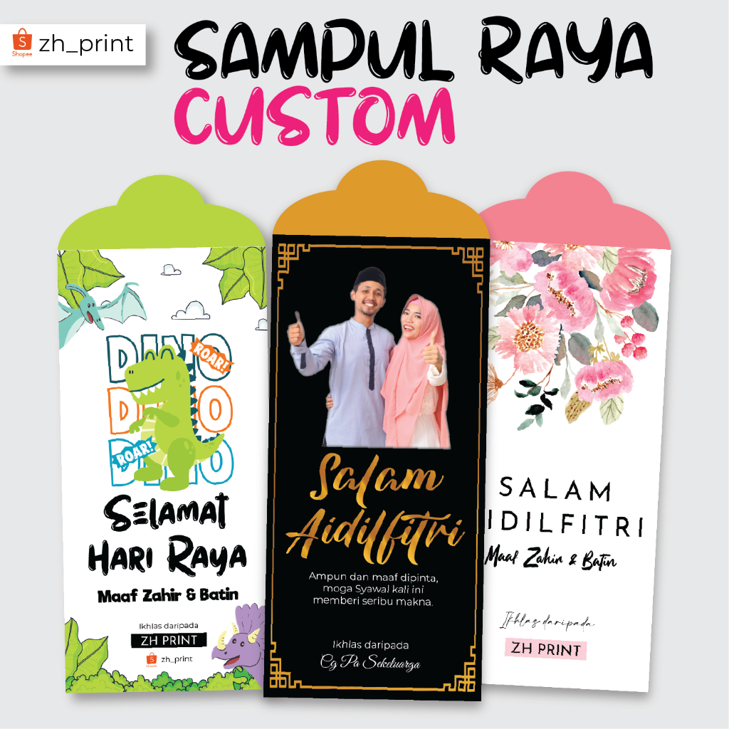 500pcs/1000pcs/2000pcs SAMPUL RAYA CUSTOM | Shopee Malaysia