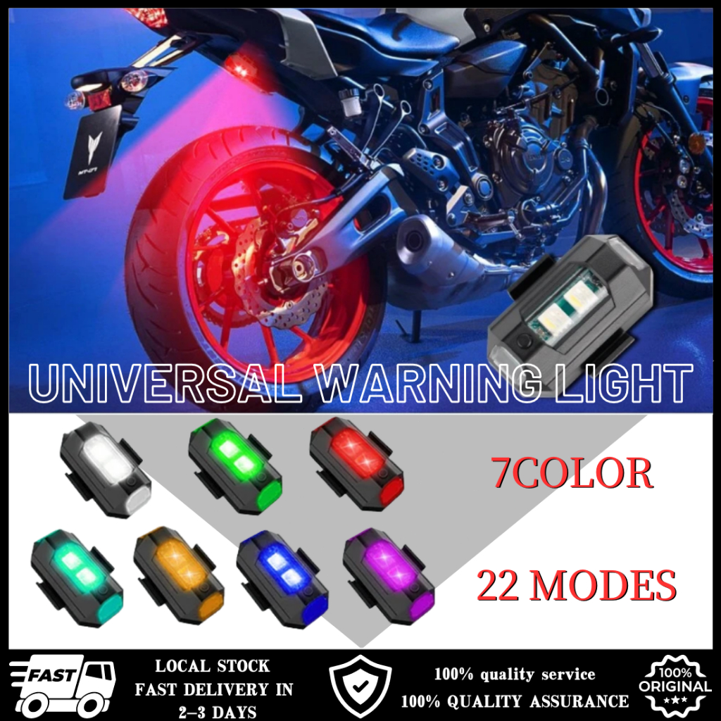 🔥READY STOCK🔥 Motorcycle flash USB rechargeable LED anti-collision ...