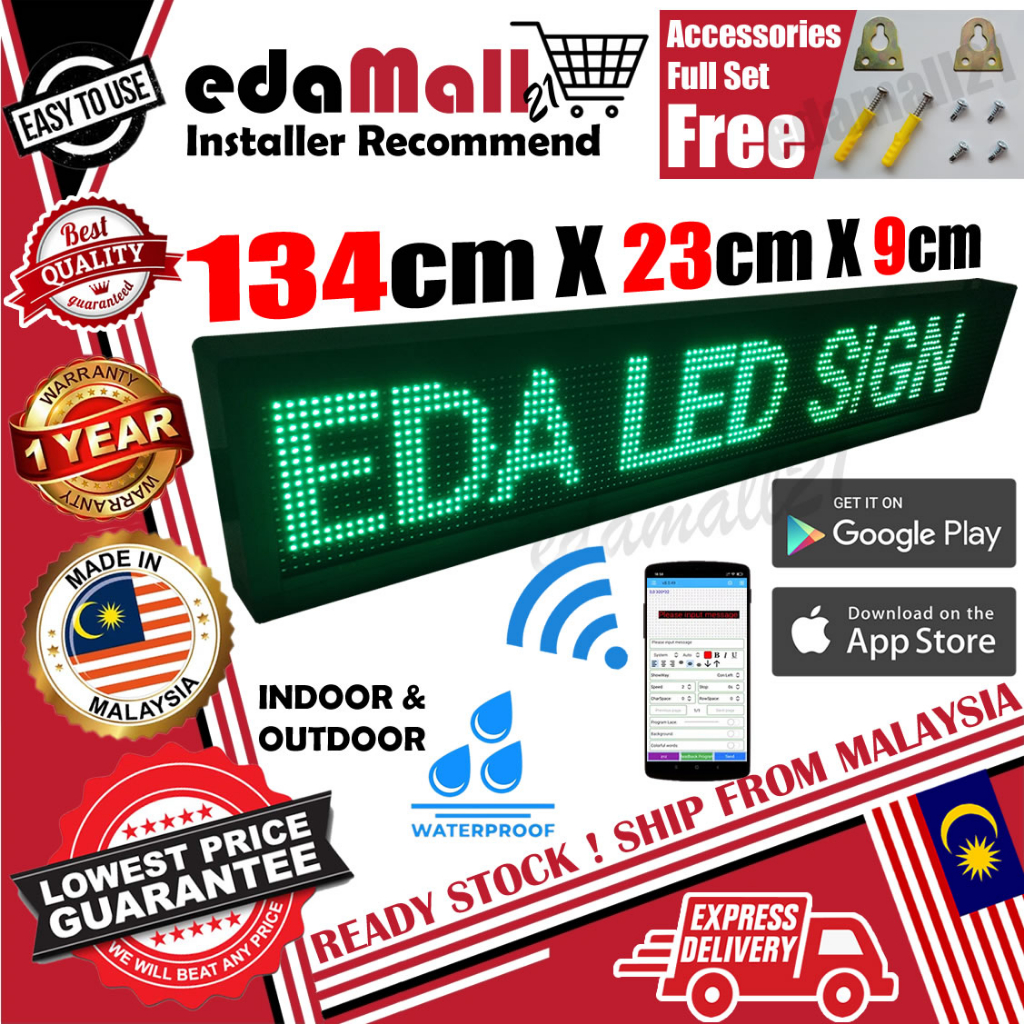 LED DISPLAY SIGNBOARD P10 (Green Light) Mobile App Wifi Outdoor ...