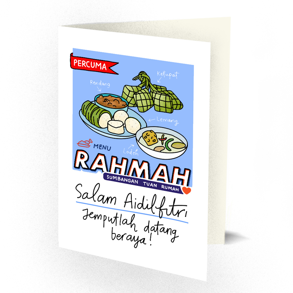 Kad Raya "Menu Rahmah sumbangan tuan rumah, jemputlah datang beraya ...