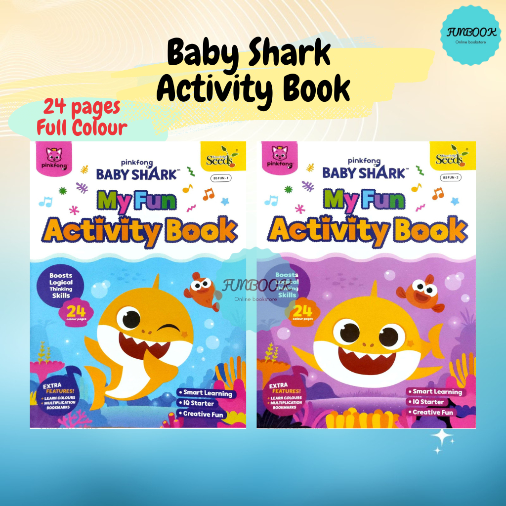 [FUNBOOK] Baby Shark - My Fun Activity Book 24 Colour Pages | Shopee ...