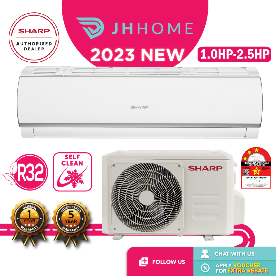 Sharp R32 Non-Inverter Air Conditioner 1.0HP - 2.5HP AHA9WCD2/12WCD2/18WCD2/24WCD2 | Shopee Malaysia