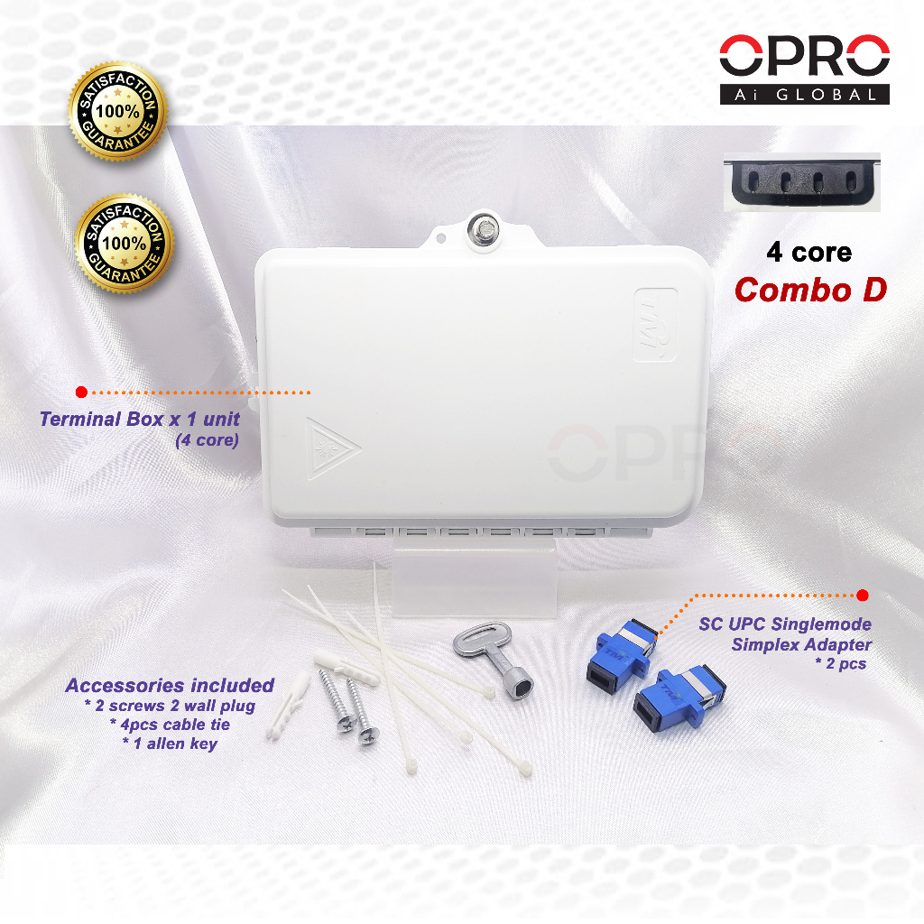 [Combo] 4 Port TM-Passed FTTH FTB Wall Mount Unifi / Fiber Termination ...