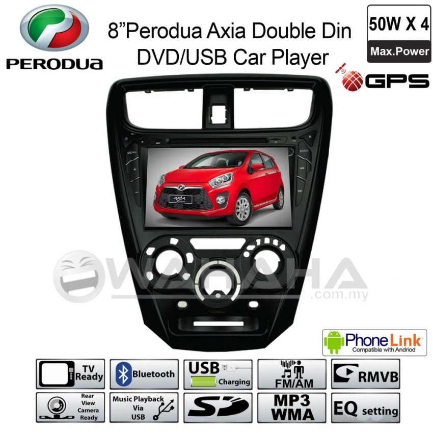 PERODUA AXIA 8 INCH Plug & Play OEM Double Din DVD USB Bluetooth Car ...