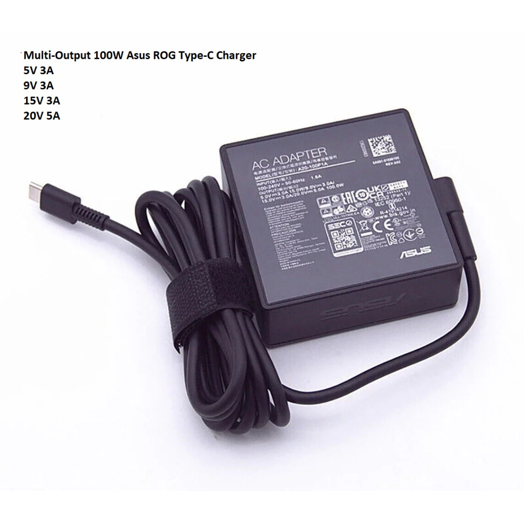Genuine 100W 20V 5A Asus Rog Flow X13/Z13/GV301/GZ301 A20-100P1A Type-C ...