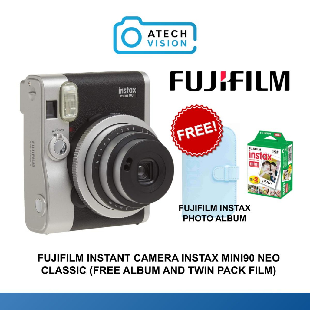 [READY STOCK] Fujifilm Instax Mini 90 Neo Classic Instant Camera (FREE BUNDLE PHOTO ALBUM AND ...