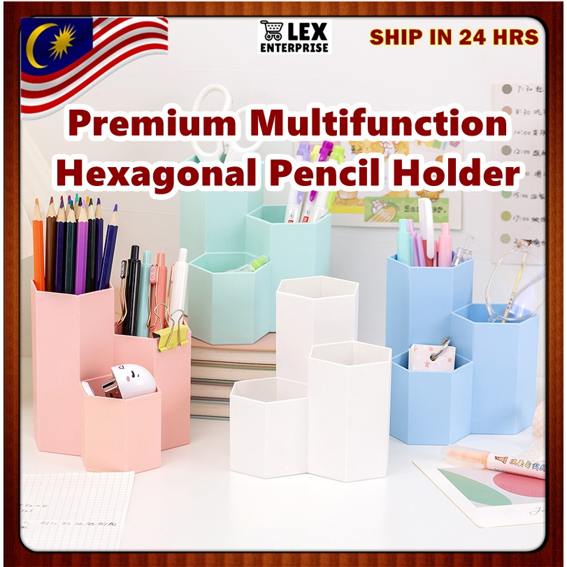 Korea Ins Simple Multifunction Hexagonal Pencil Holder Make Up Brush ...