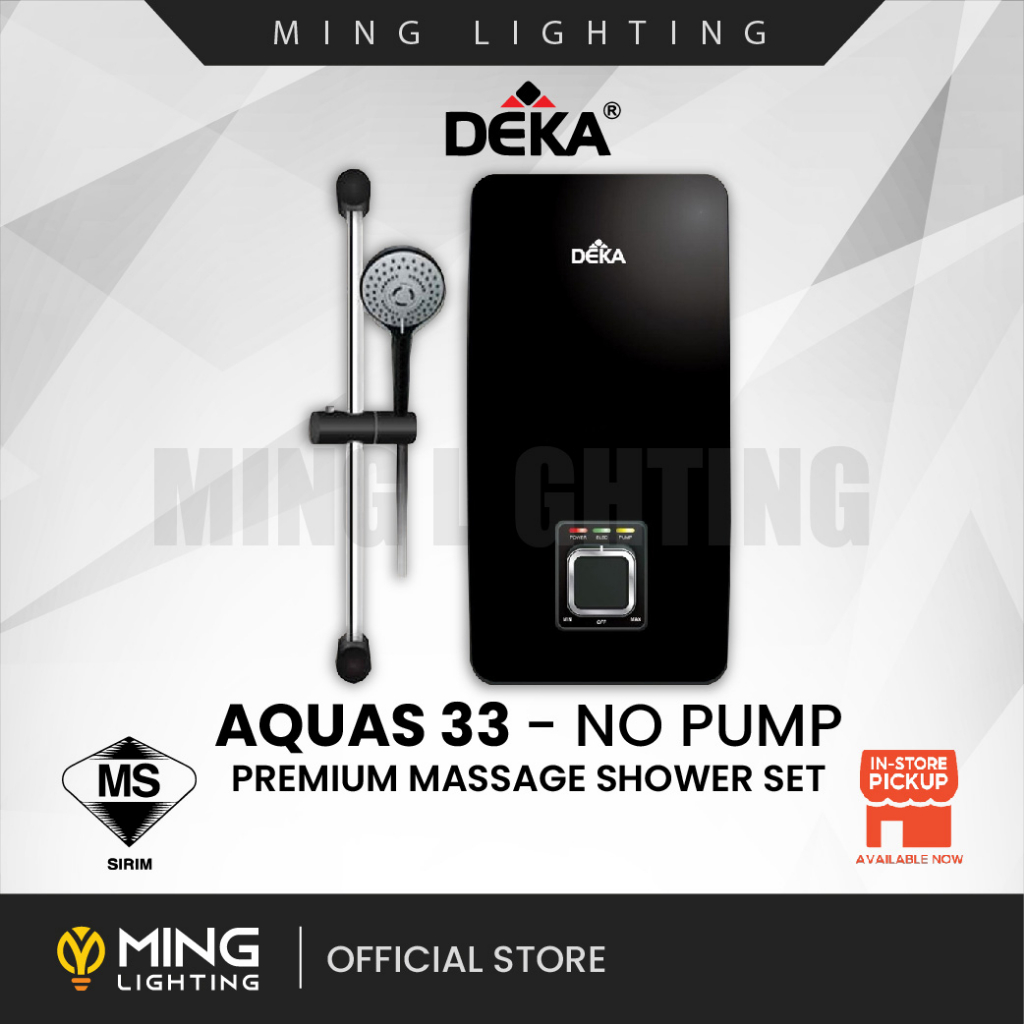 (Sirim) Deka Instant Water Heater AQUAS 33 No Pump Hot Cool Shower Set ...