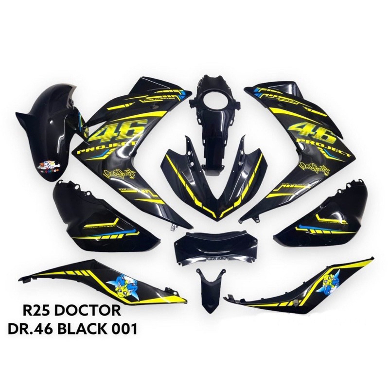 46 Project Full Cover Set Yamaha R25 V1 R25V1 Body + Inner Nemo Shark ...