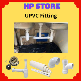 32MM/ 40MM/ 50mm UPVC Fitting Paip Sinki Dapur, Paip PVC Putih Elbow ...