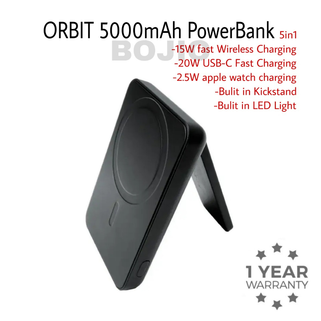 Charby Orbit Power Bank – 5-In-1 Power Bank 15W wireless charging with ...