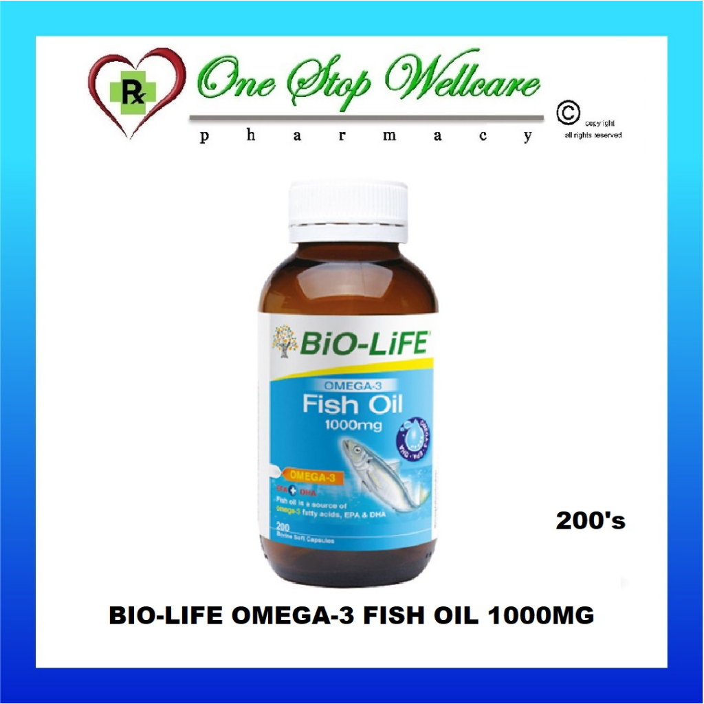 BIO-LIFE OMEGA 3 FISH OIL 1000MG 200 CAPSULES (EXP:08/2028) | Shopee ...