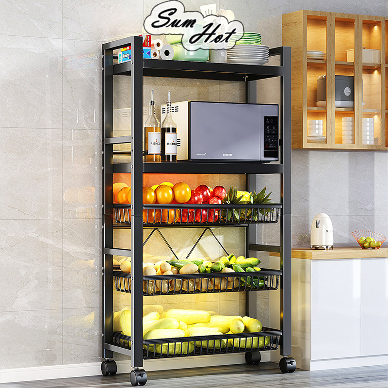 Rak Dapur Storage Rack With Wheel Rak Kabinet Dapur Kitchen Rack Shelf ...