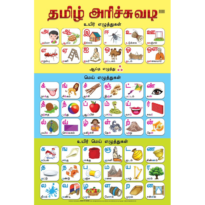 LEARN TAMIL CHARTS l COMBO 5 l CARTA TAMIL | Shopee Malaysia