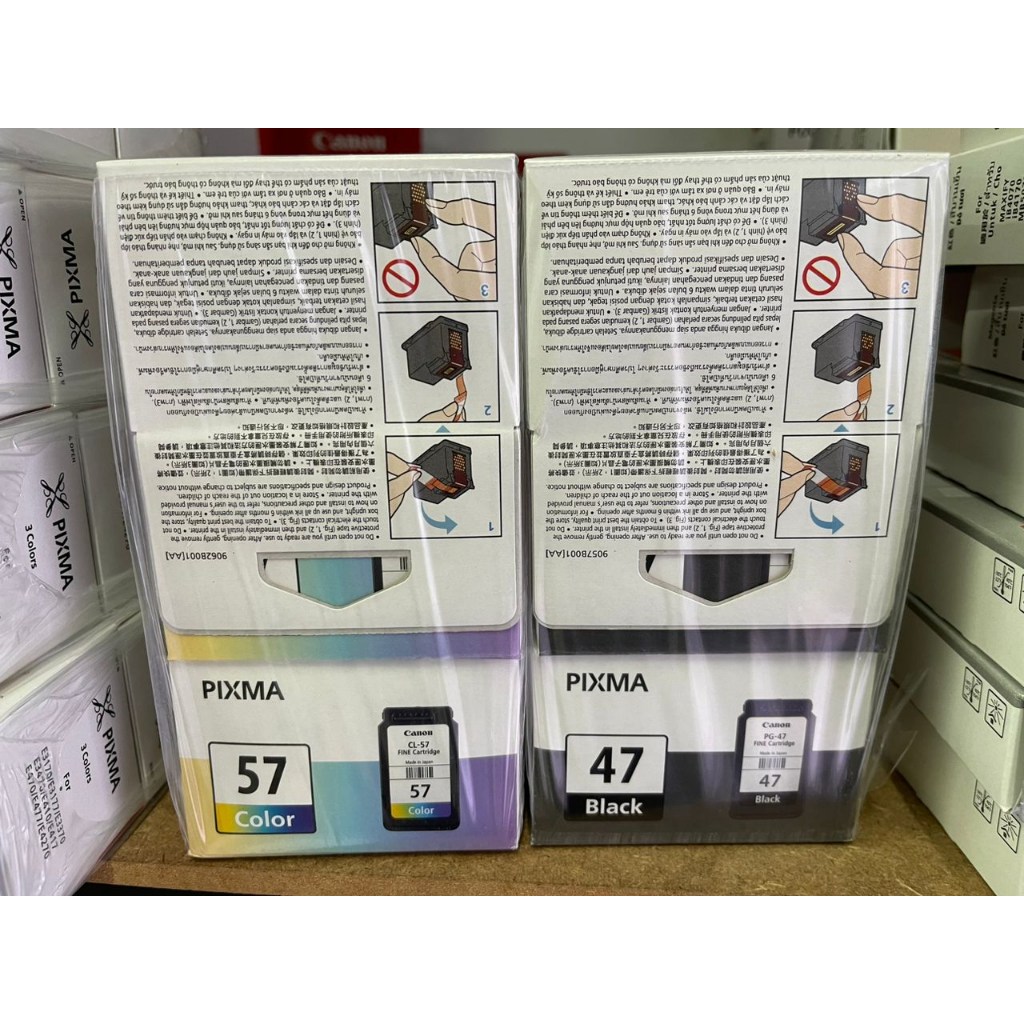 CANON PG 47 (BLACK) & CL 57s / CL 57 (COLOR) INK CARTRIDGE | Shopee ...