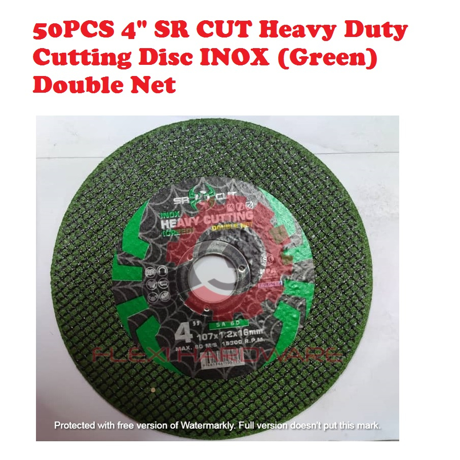 50PCS 4" SR CUT Heavy Duty Cutting Disc INOX (Green) Double Net ...
