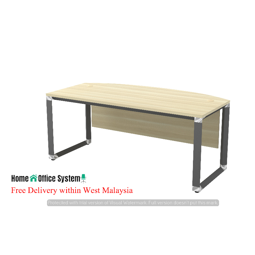 D Shape Executive Office Table With O Shape Metal Leg (W 1800 X D 900 X ...