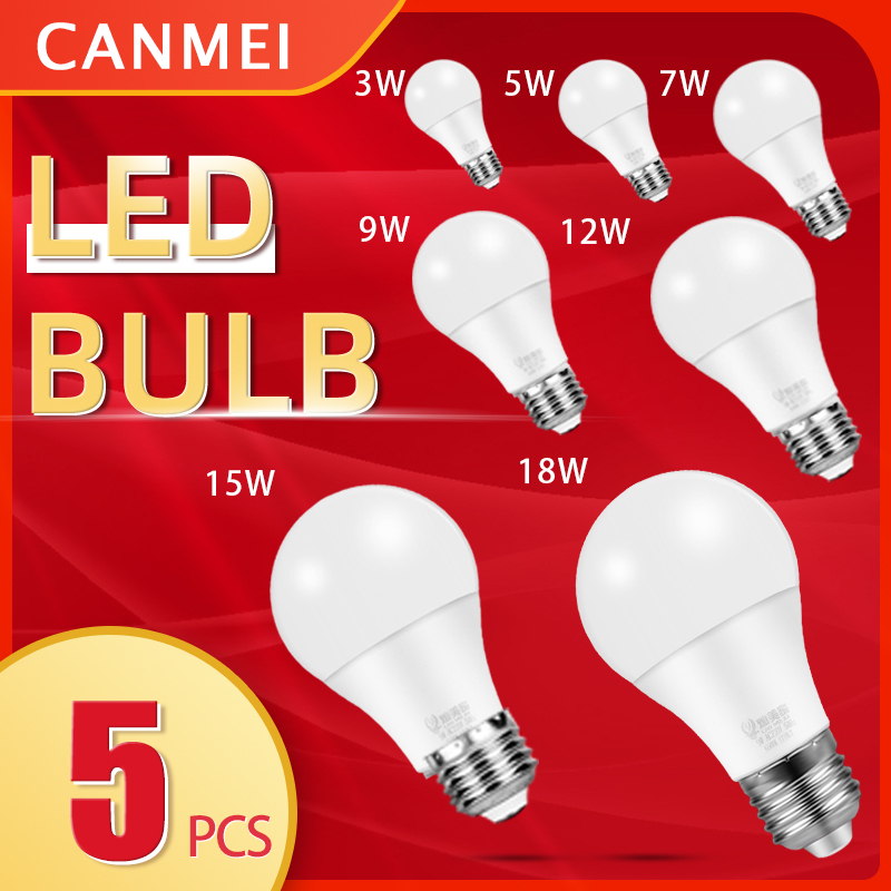 5PCS LED Light E27 Bulb 5/7/9/10/12/15/18/20W Mentol Led Rumah 220V ...