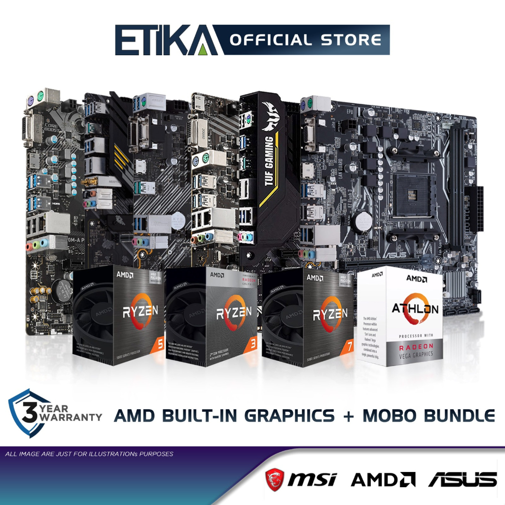 AMD Built-In Graphics AM4 Athlon 3000G | Ryzen 3200G 5600G 5700G ...