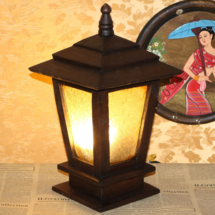 Thailand Solid Wood Hotel Floor Garden Light Wooden Garden Light Wall ...