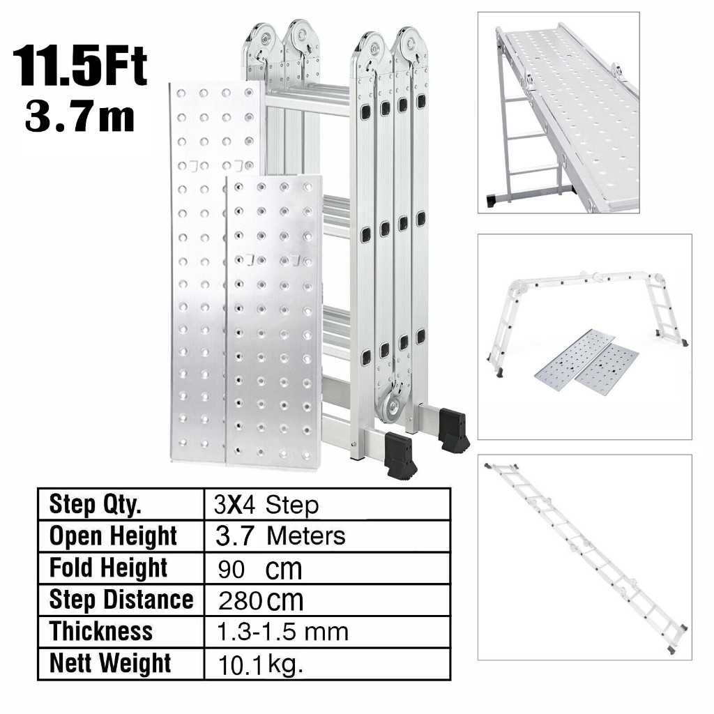12 Step Foldable Ladder Aluminium Ladder Multipurpose Ladder (foot ...
