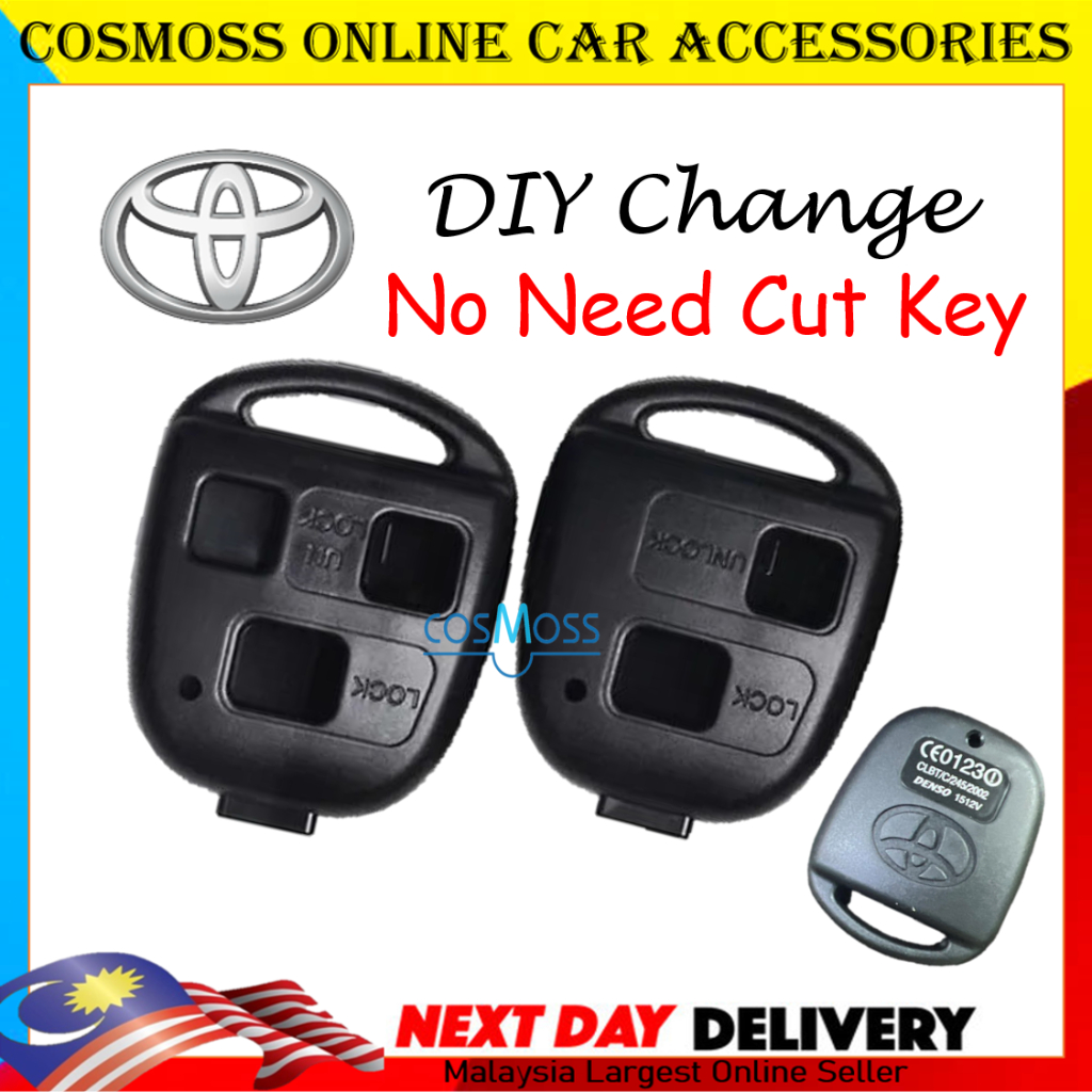 DIY Toyota 2 / 3 Button Remote Key Shell Cover Casing Case Alarm ...