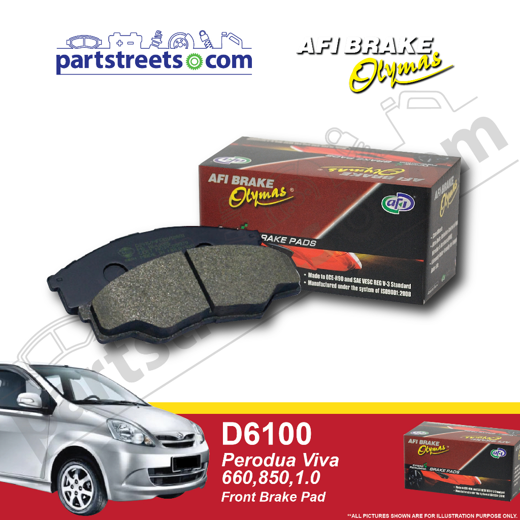 Olymas Front Brake Pad - Perodua Viva 660/850 1.0 - D6100 (1set ...