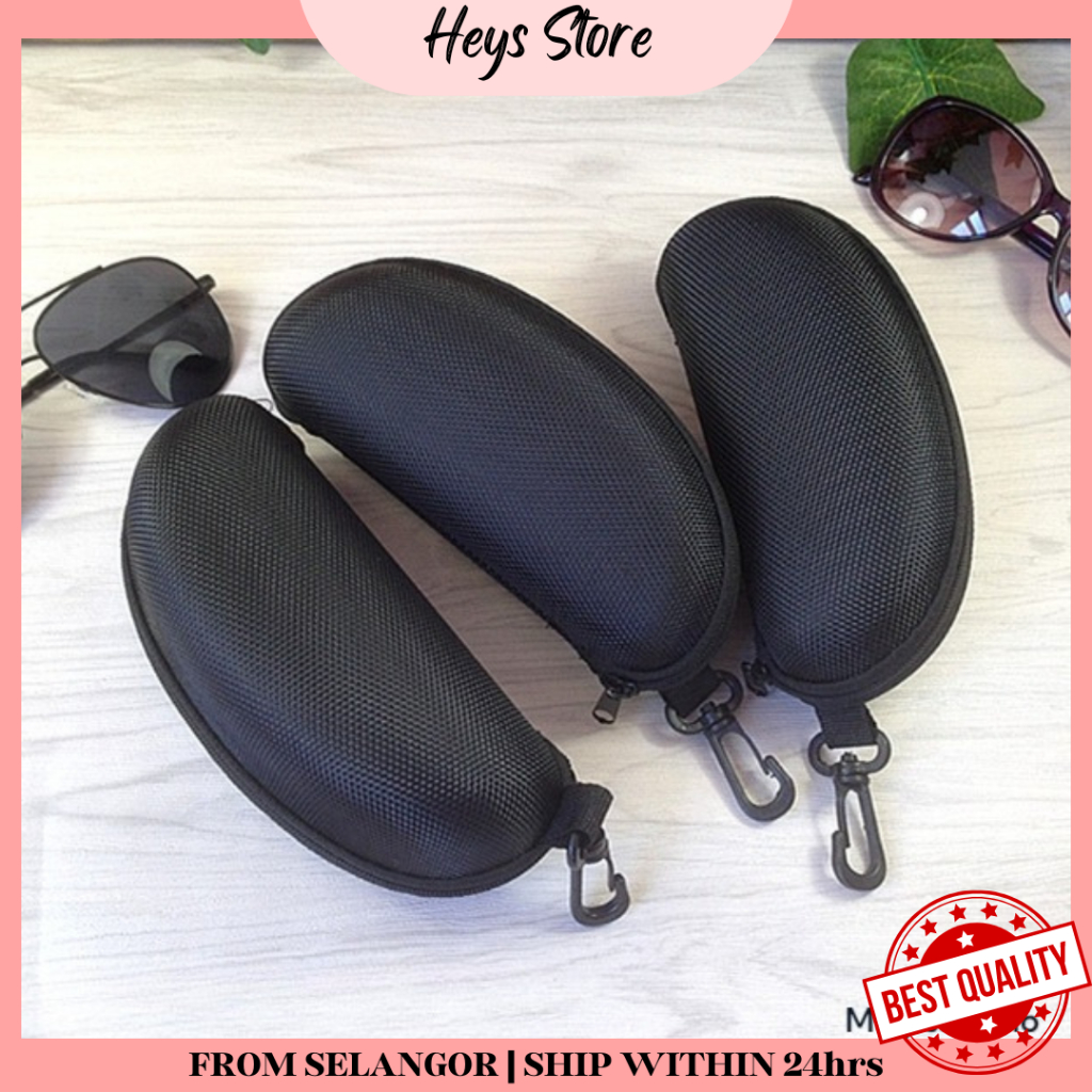Simple Plain Zip Men Women Spec Spectacle Sunglasses Box Case Hard ...