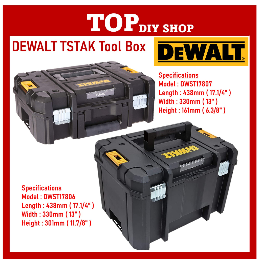 DEWALT TSTAK PLASTIC BOX SMALL TOOL BOX , LARGE TOOL BOX | Shopee Malaysia